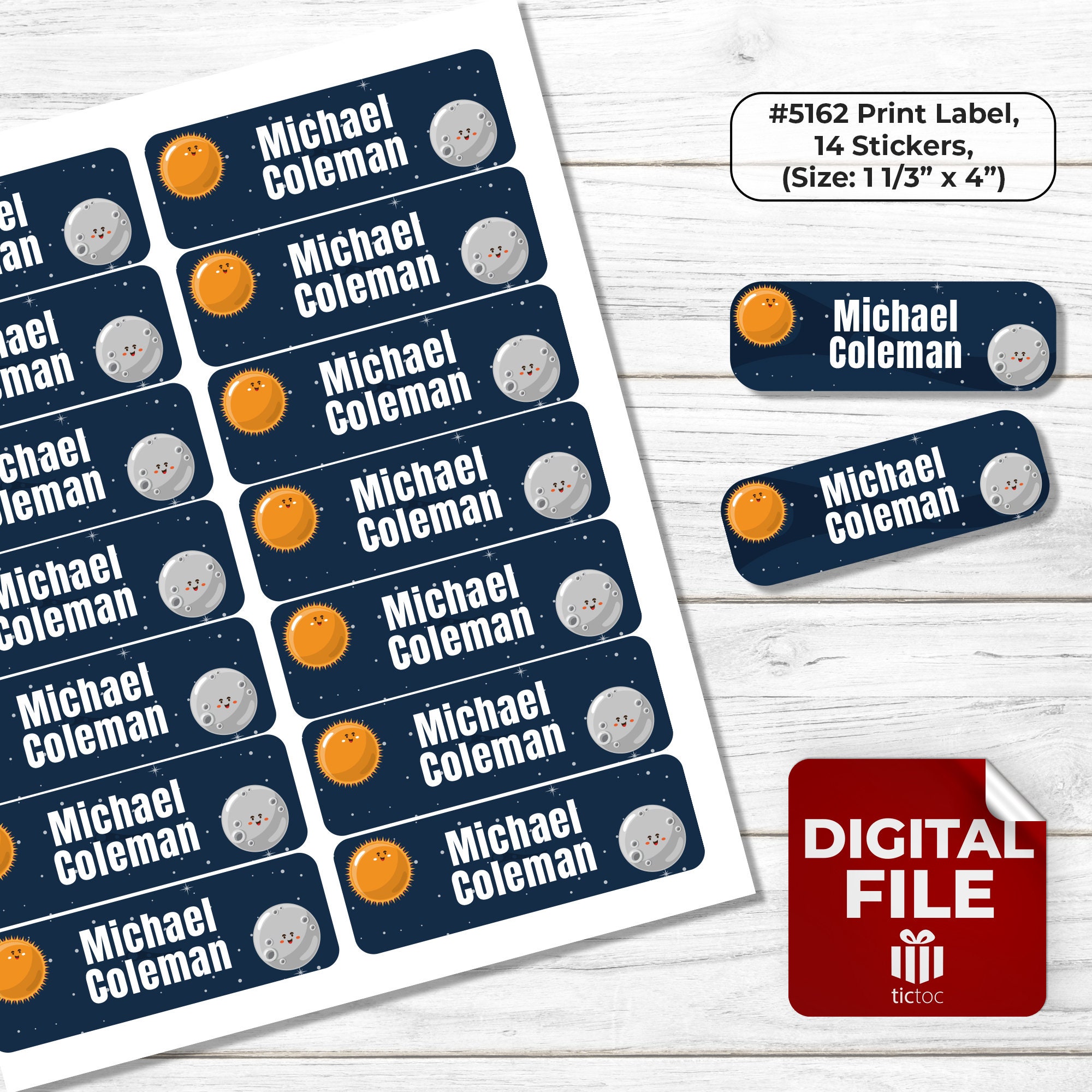 Personalized 46 School Supply Digital Printable Labels - Personalized ...