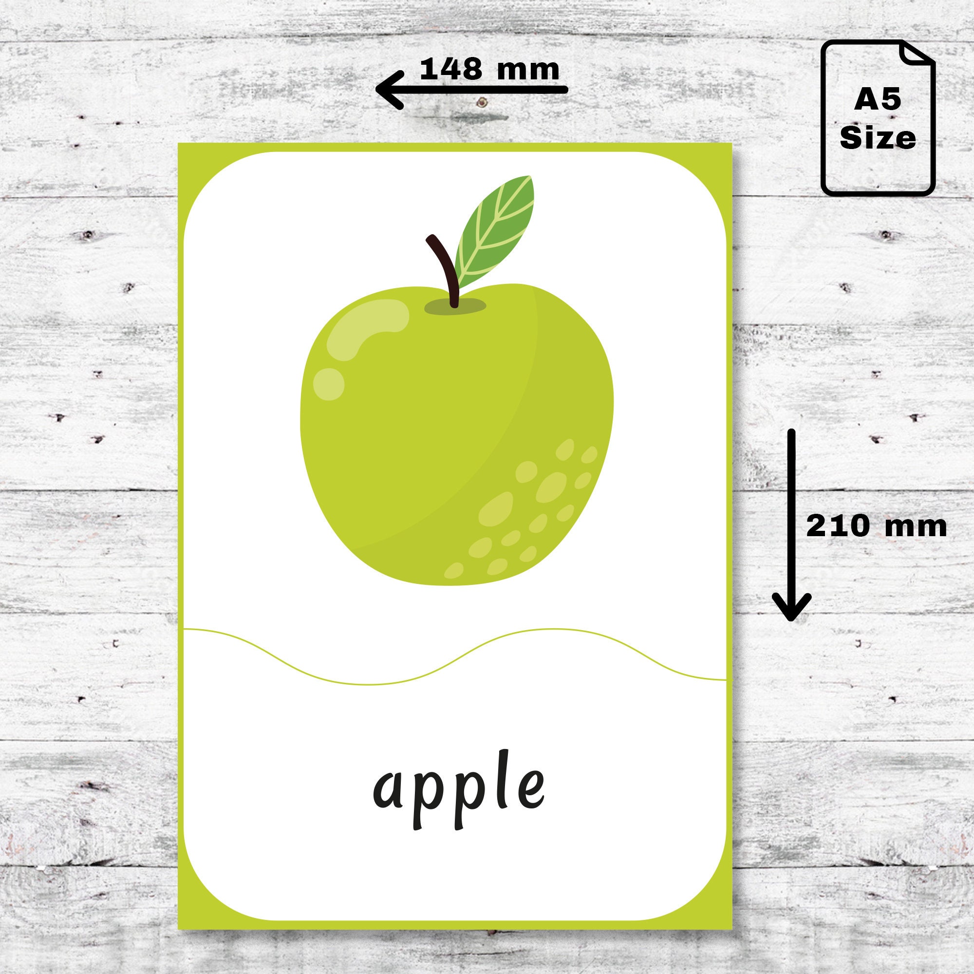 24 PDF Digital Printable Fruits and Vegetables Flashcards, Flashcards ...