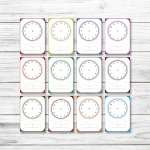 Prinable Telling the Time Blank Clocks Worksheet Template - Analog ...
