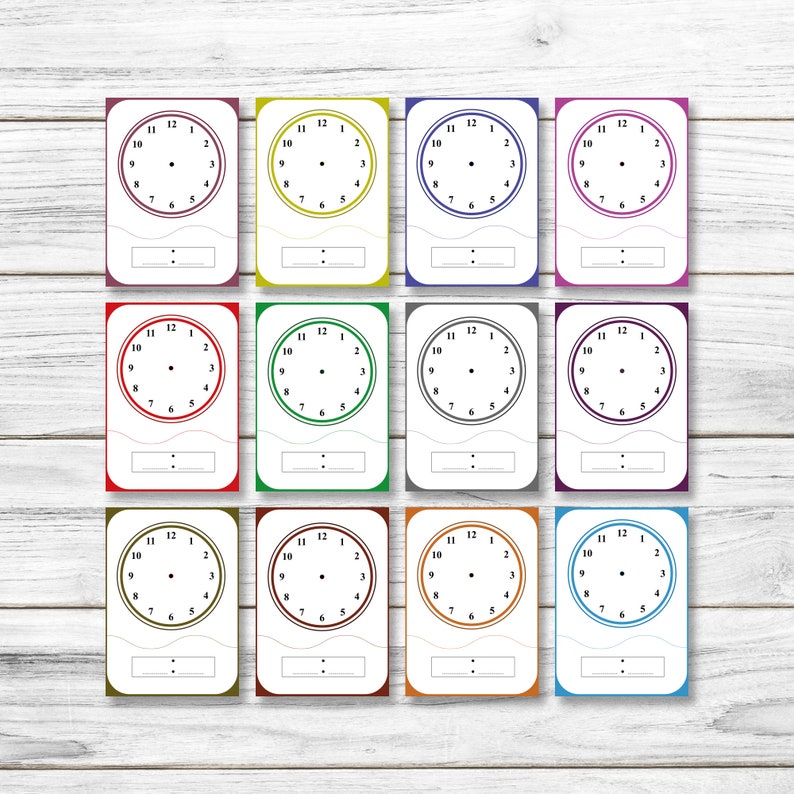 Prinable Telling the Time Blank Clocks Worksheet Template - Analog ...