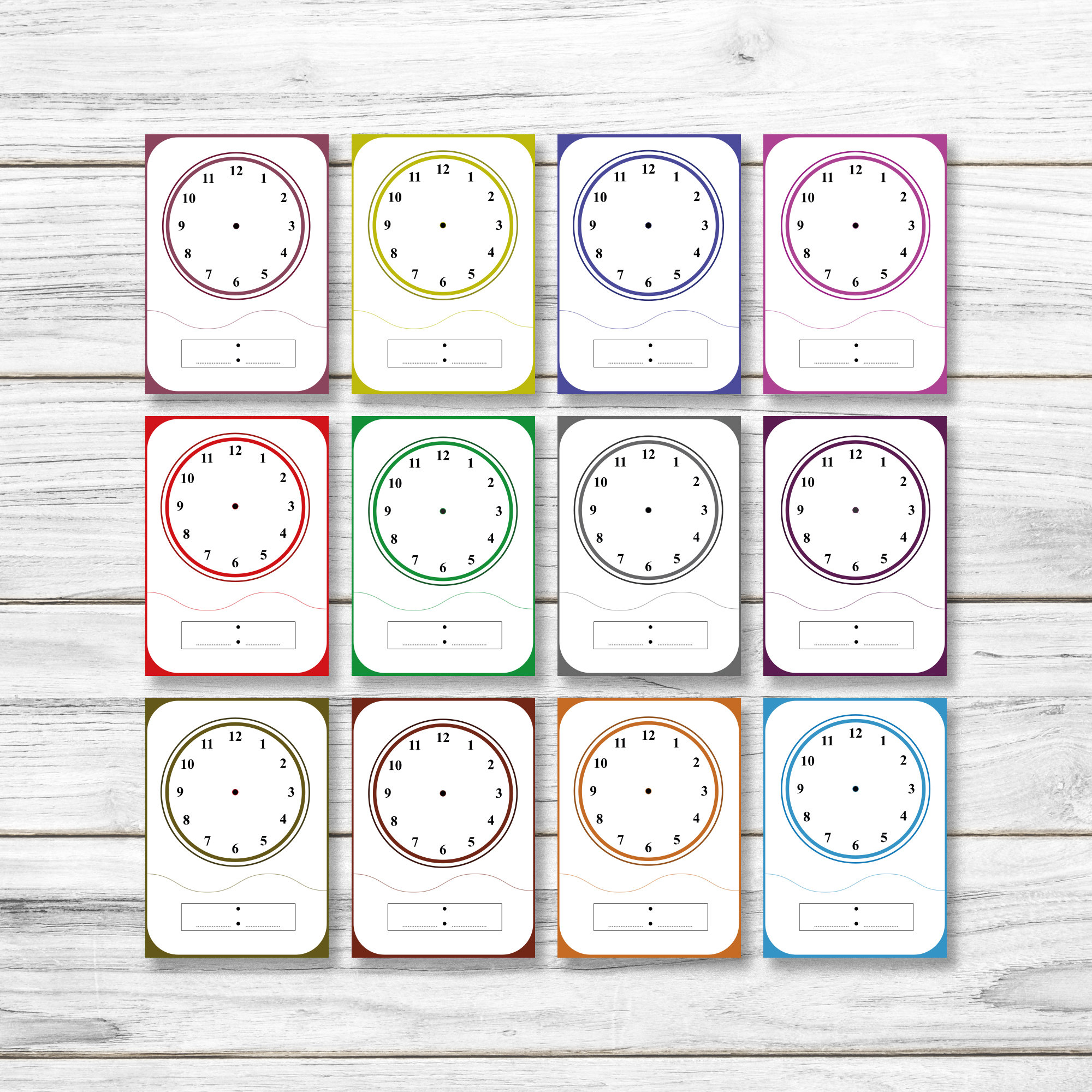 Prinable Telling the Time Blank Clocks Worksheet Template - Analog ...