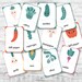 24 PDF Digital Printable Vegetables Cards, Vegetables Flashcards ...