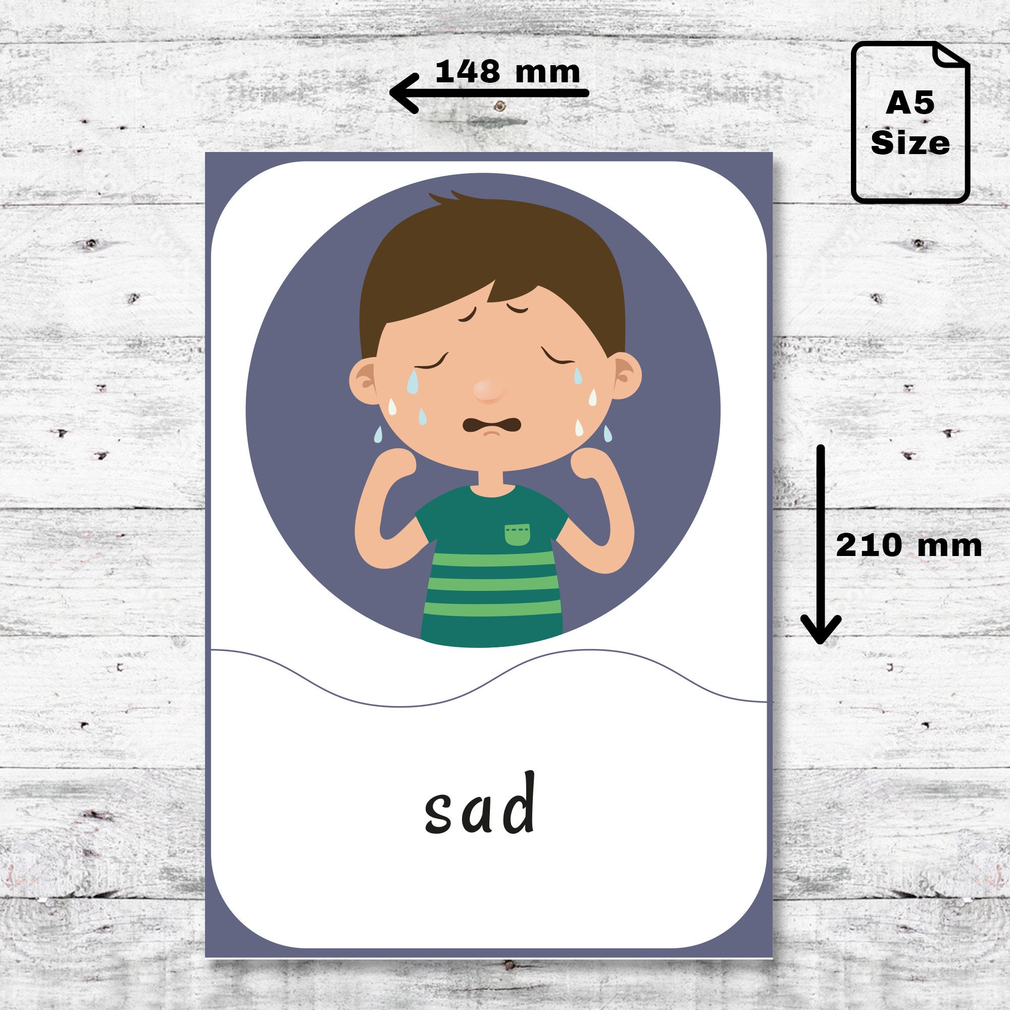 Emotion Flash Cards: Printable Feelings Cards for Kids (PDF Download ...