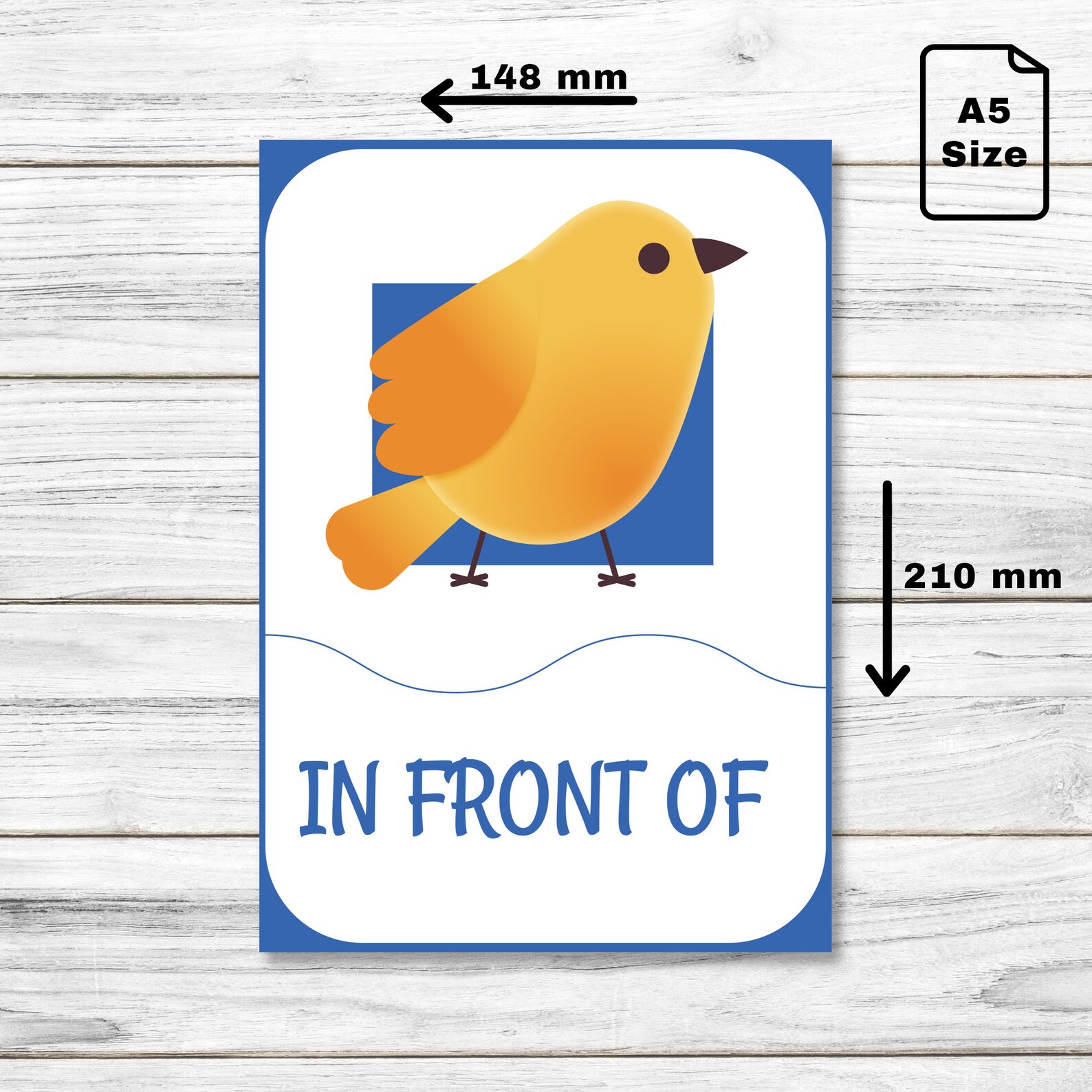 16 Prepositions Digital Printable Flashcards, Prepositions Montessori ...
