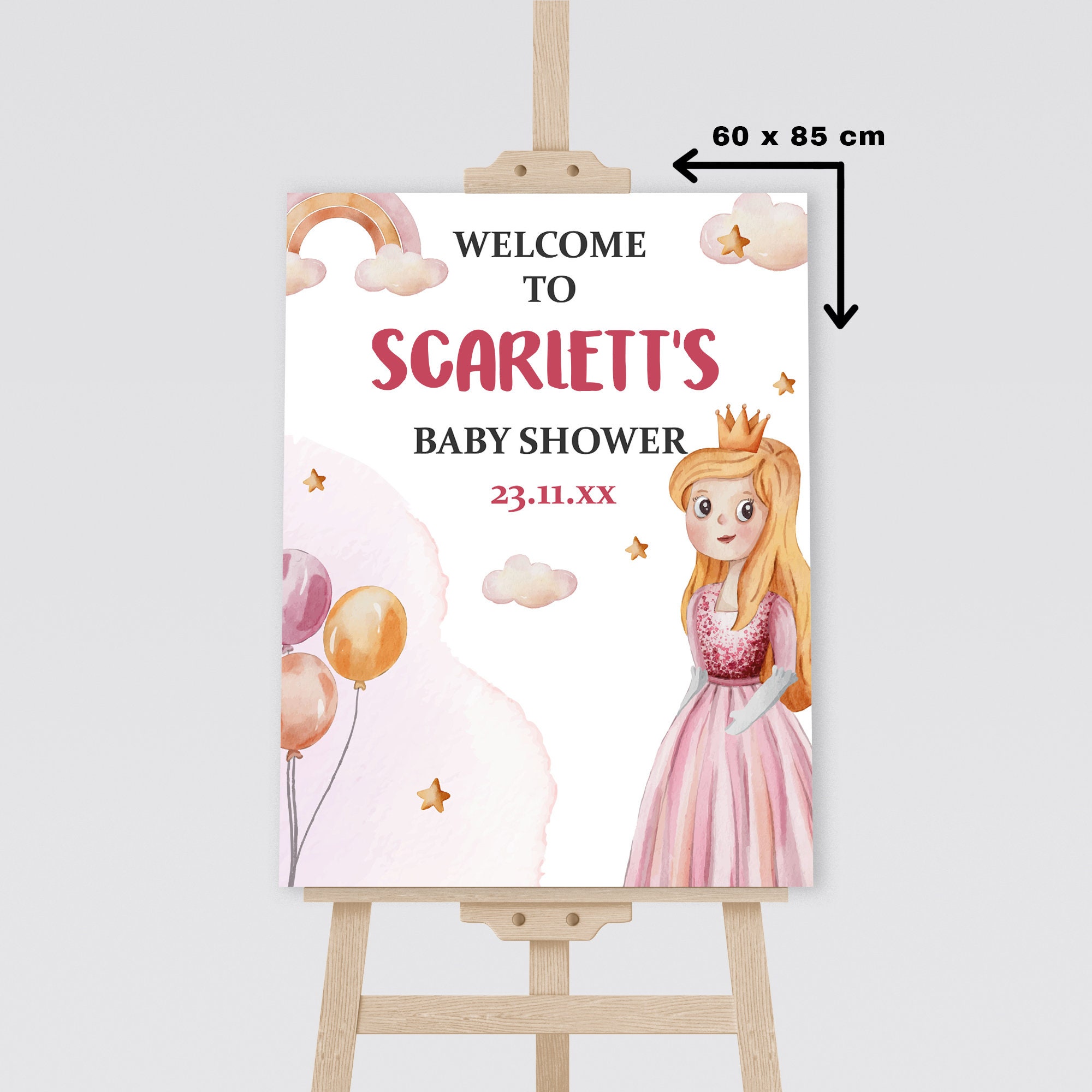 Princess Girl Baby Shower Poster Printable Baby Shower - Etsy