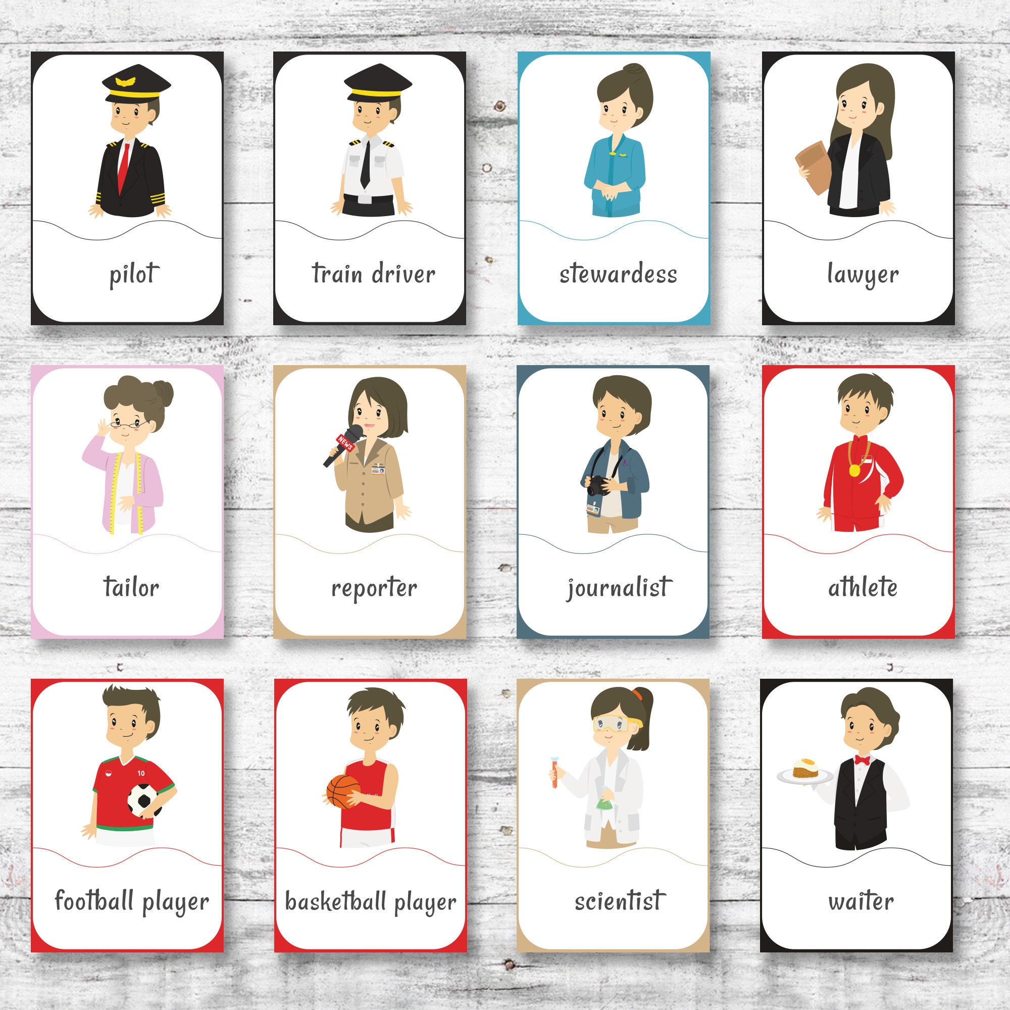 29 Printable Kindergarten Professions Flash Cards, Printable Flash ...