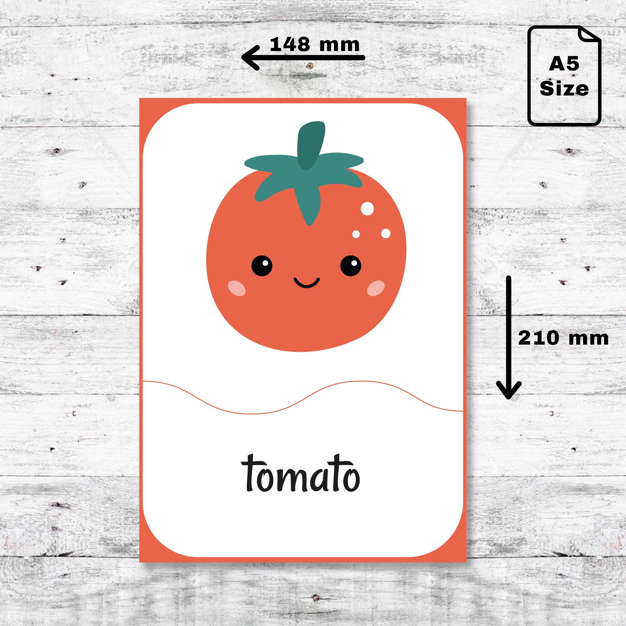 24 PDF Digital Printable Vegetables Cards, Vegetables Flashcards ...
