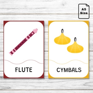 Musical Instruments Flash Cards: Montessori Educational Printables (PDF ...