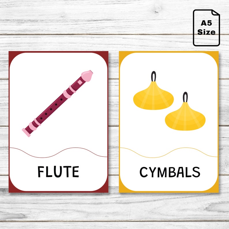 16 Musical Instruments Printable Flash Cards, Musical Instruments Cards ...