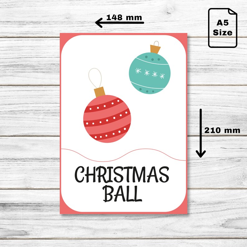 24 Printable Christmas Activity Flashcard - Christmas Activity Card ...