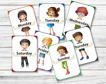 Printable Days of the Week Flashcards - Etsy
