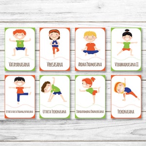 Printable Kids Exercise Cards, Digital Active Kid Card Set, Set of 16 ...