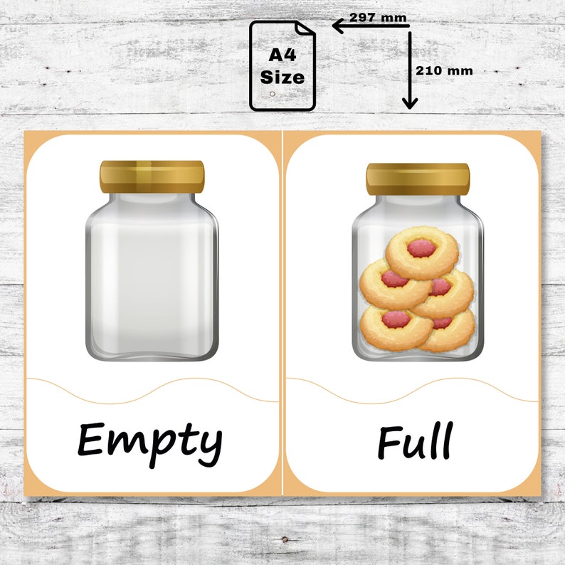 12 PDF A4 Digital Printable Opposites Matching Flash Cards, Printable Activity, Preschool Memory ...