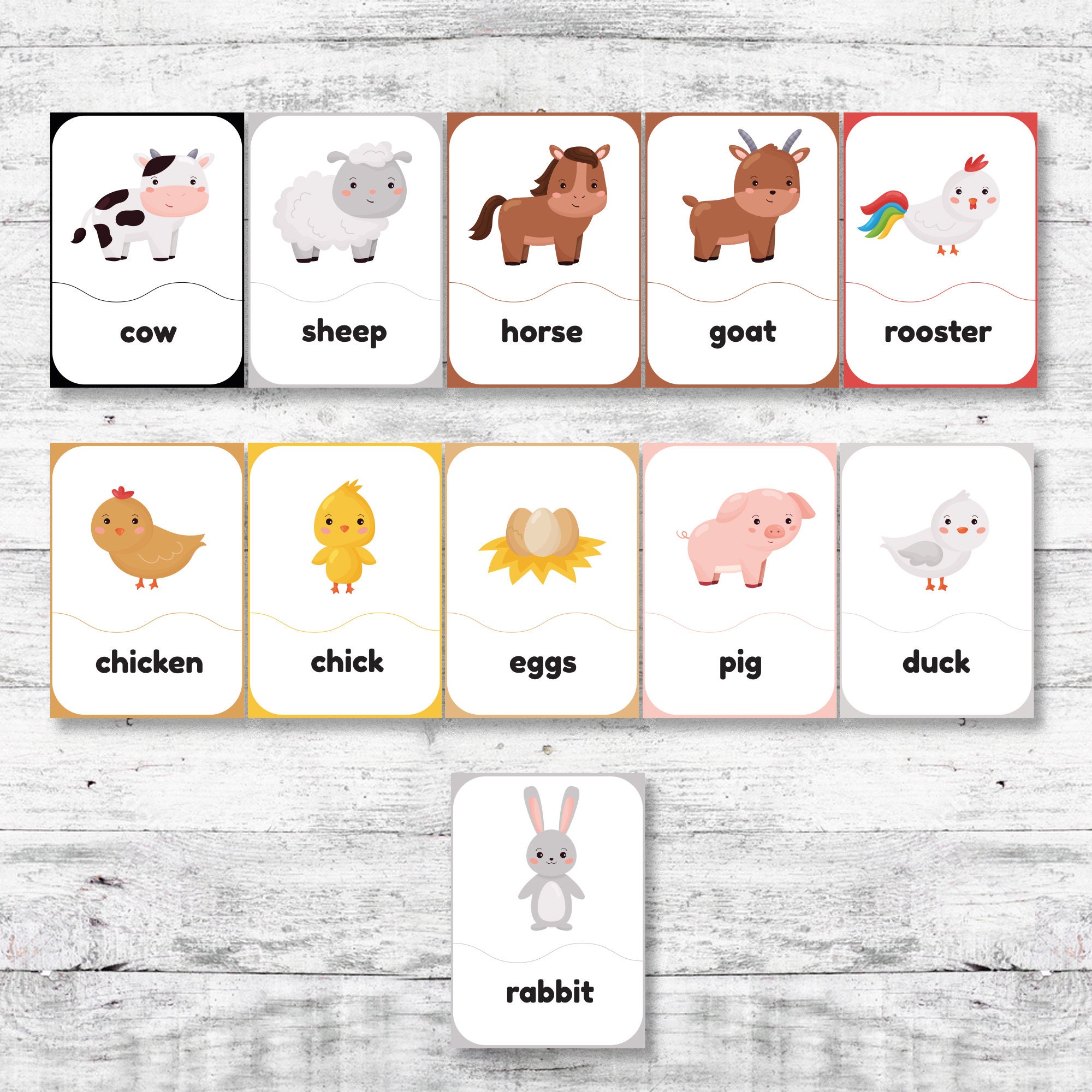 33 Printable Kindergarten Animal Flashcards, Forest Animals Flash Cards ...