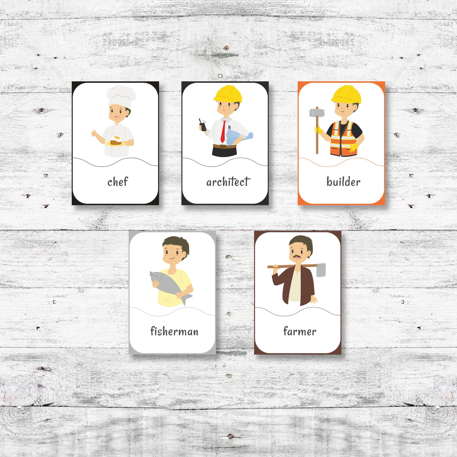 29 Professions Flash Cards: Kindergarten Printable (PDF) - Etsy