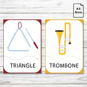 16 Musical Instruments Printable Flash Cards, Musical Instruments Cards ...