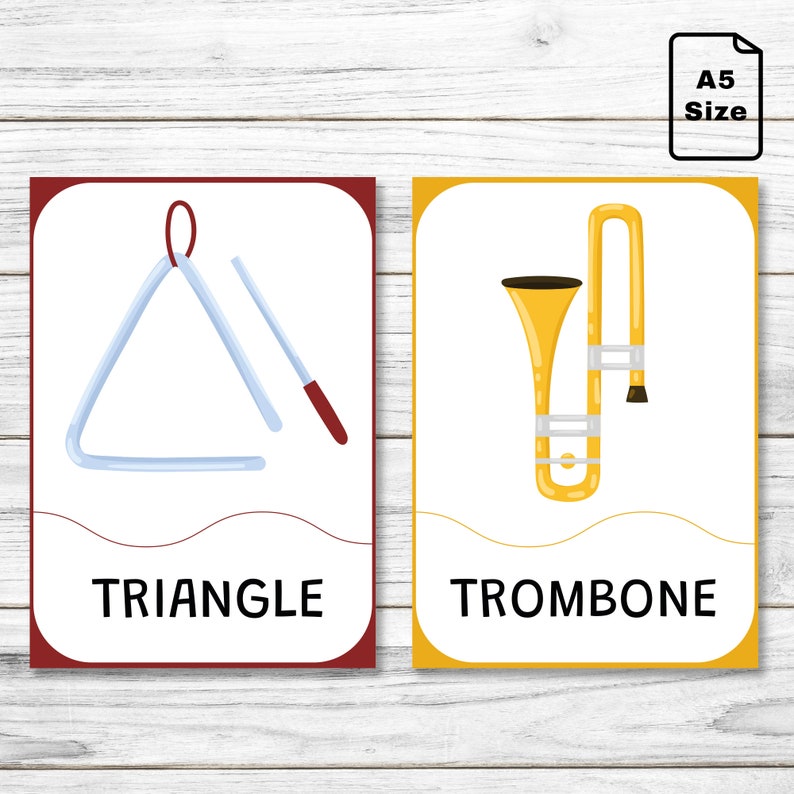 16 Musical Instruments Printable Flash Cards, Musical Instruments Cards ...