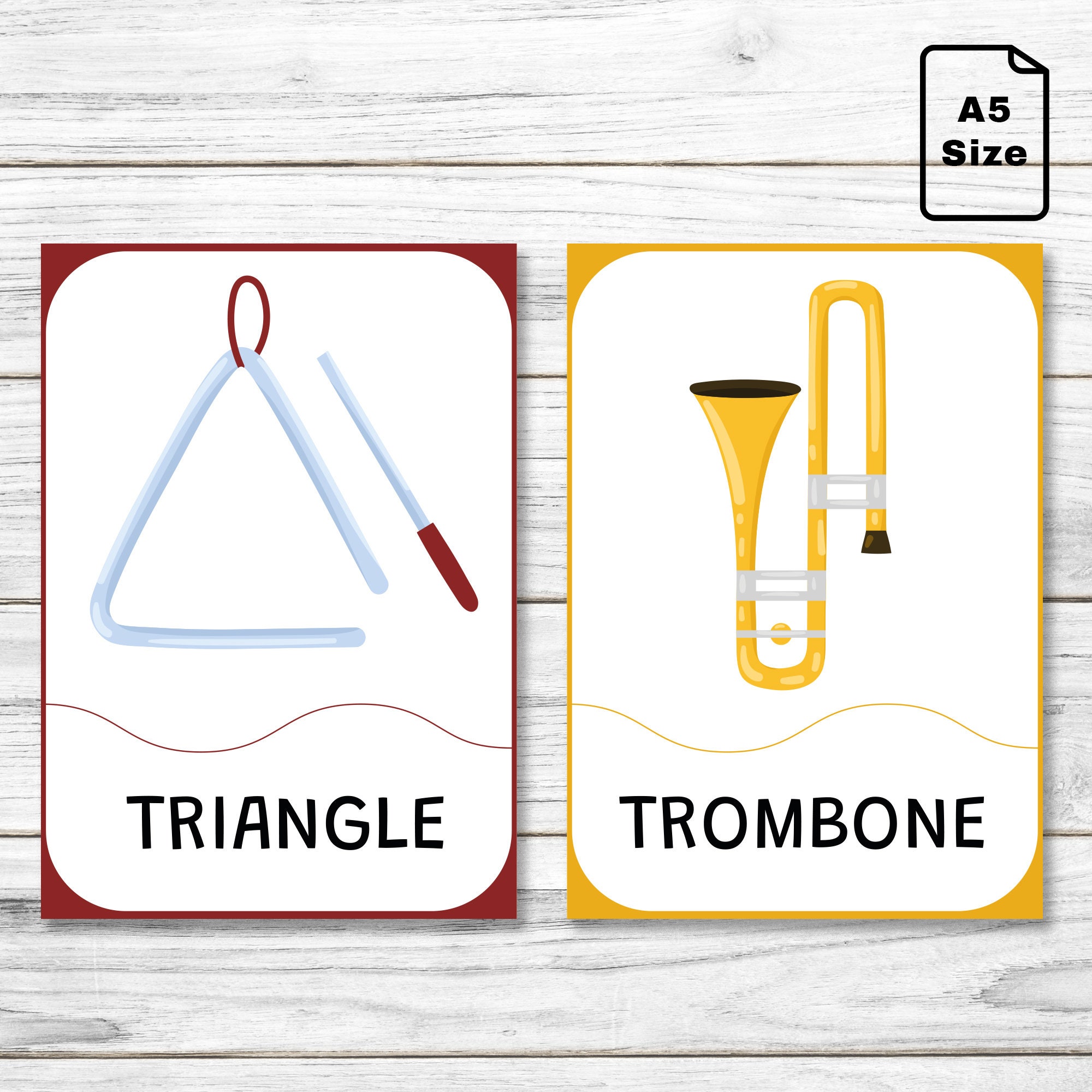 16 Musical Instruments Printable Flash Cards, Musical Instruments Cards ...