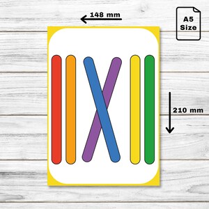 Popsicle Sticks Shapes Activity 12 Pages Game for Toddlers Montessori ...
