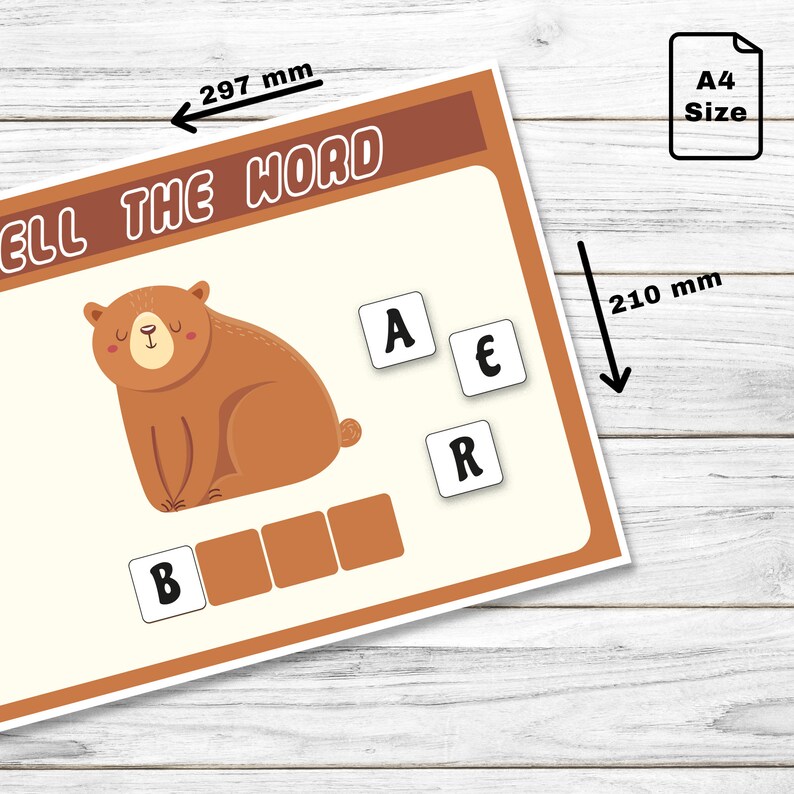 Montessori Printable Moveable Alphabet Flashcards Word Matching A4 ...