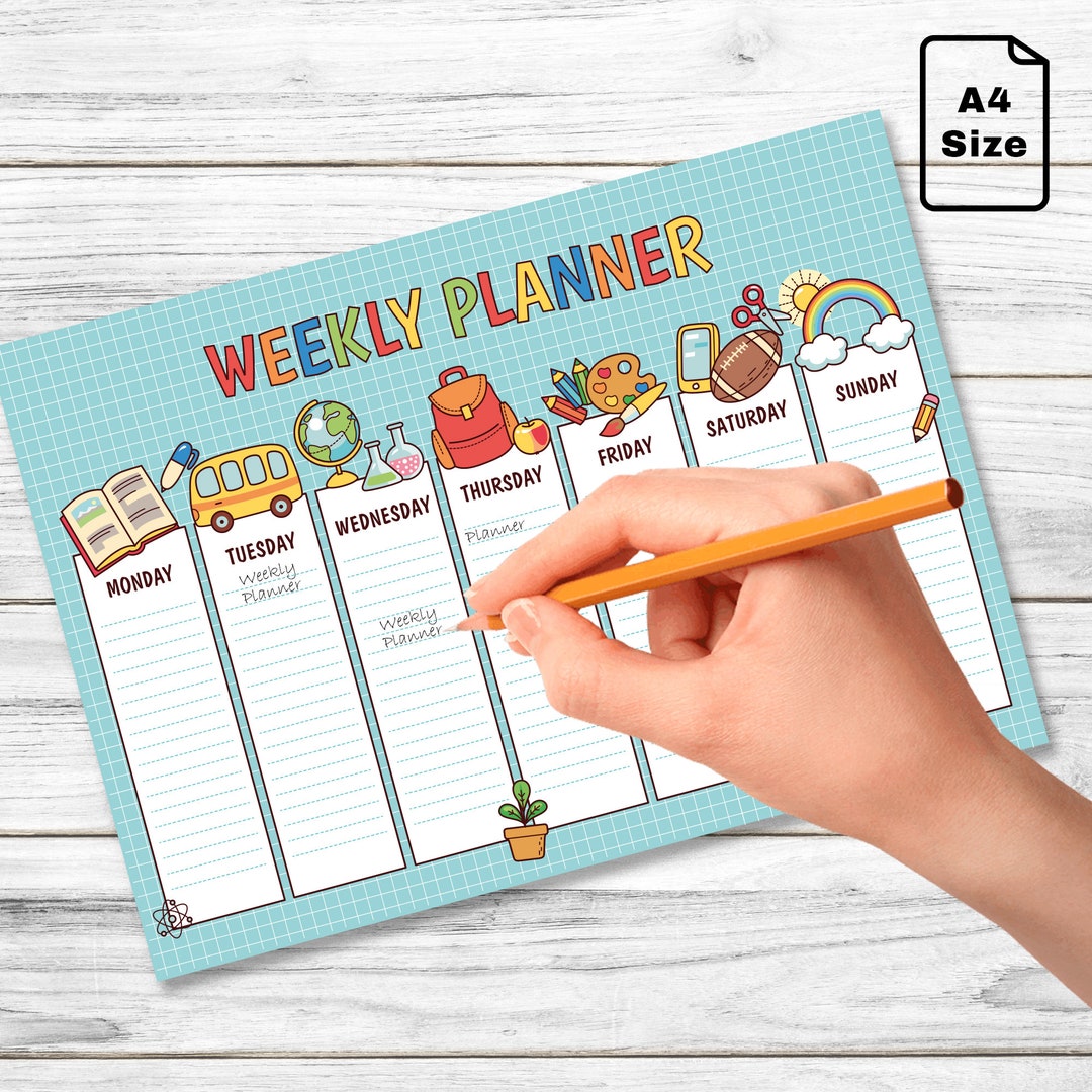 Printable Editable Weekly Planner - Simple Kids School and Activity ...