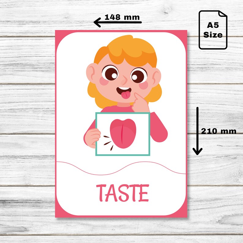 5 Senses Printable Flashcard, Digital Printable Montessori Cards ...