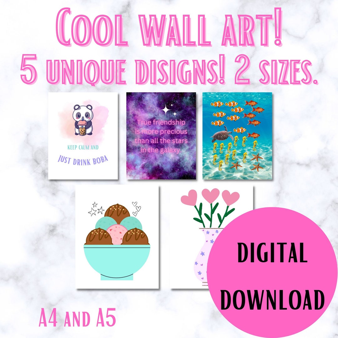Transform Your Space With Cool Wall Art | Digital Prints in A4 & A5 ...