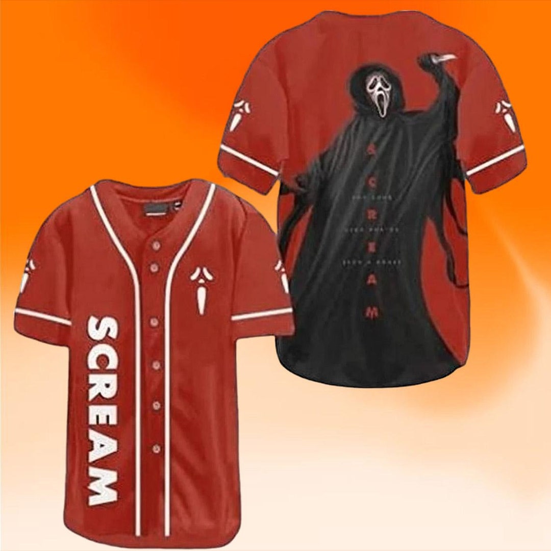 Ghostface Jersey Scream Horror Killer Baseball Jersey Shirt - Etsy
