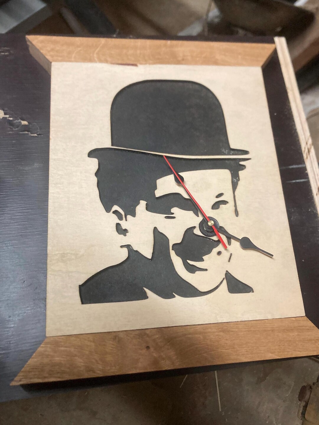 Charlie Chaplin Wooden Clock - Etsy