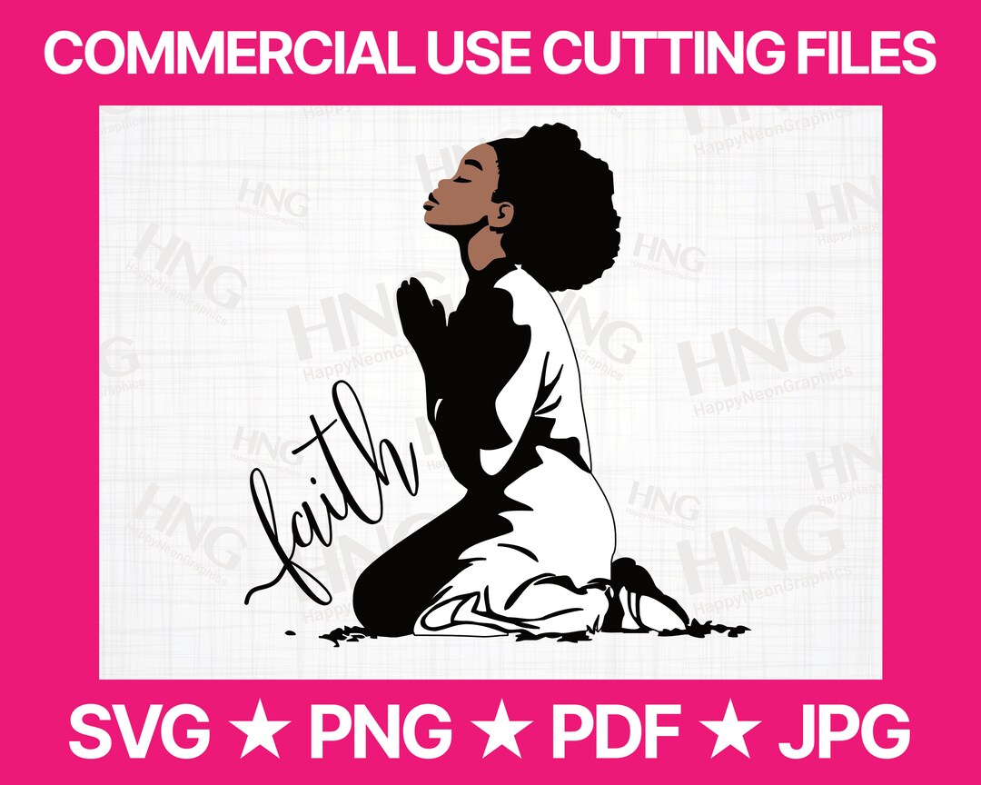 Black Woman Praying on Her Knees SVG Angel Prayers Faith SVG - Etsy UK