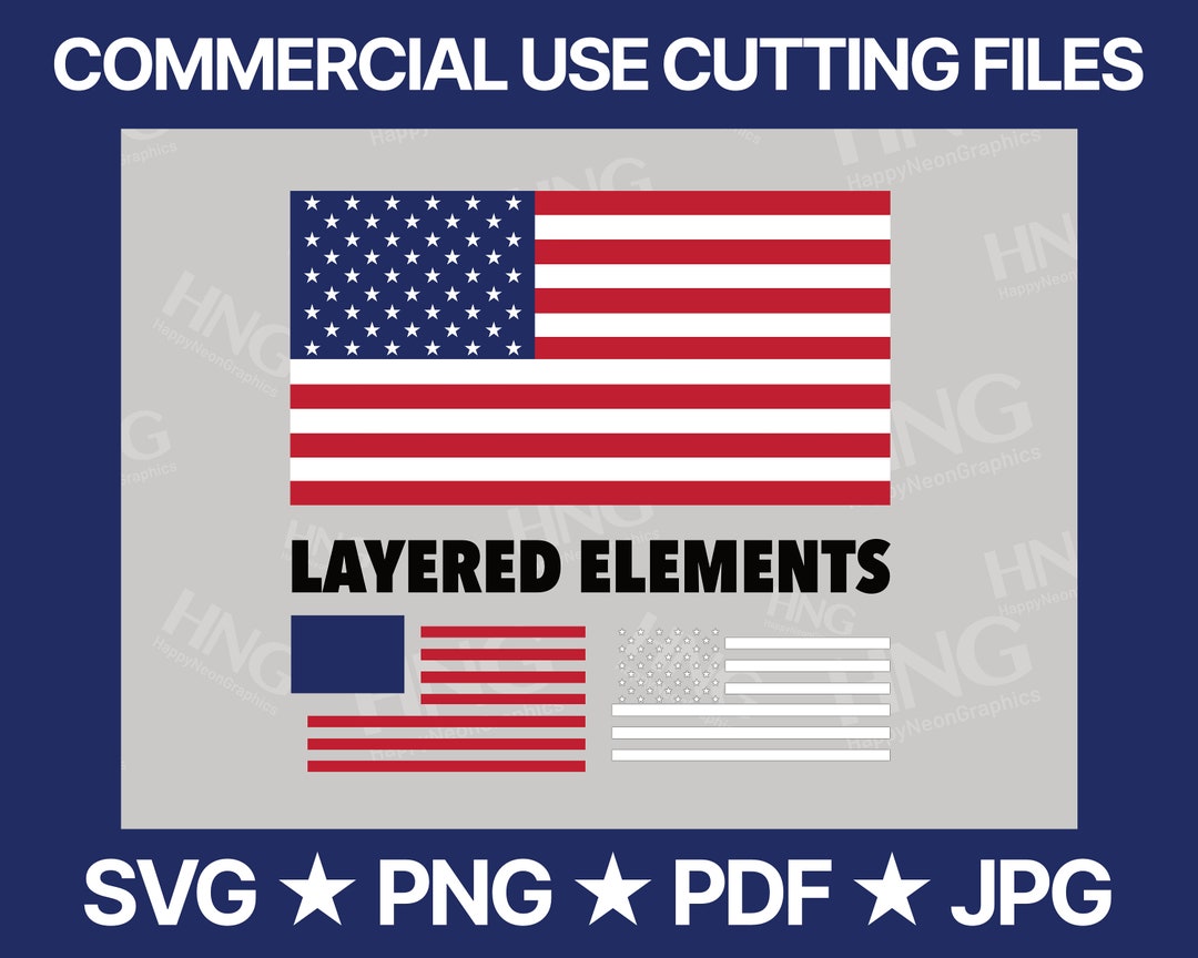 Layered American Flag Svg US Flag Svg USA Flag Clipart - Etsy UK