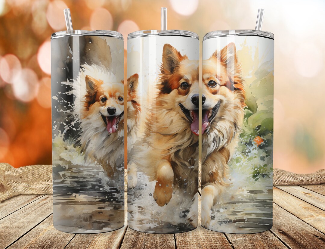 20oz Skinny Tumbler Pomeranian Dog Sublimation Design Straight ...