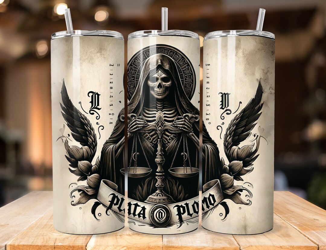 Santa Muerte, Proud Chicano 20 Oz Skinny Tumbler Sublimation Plato O ...