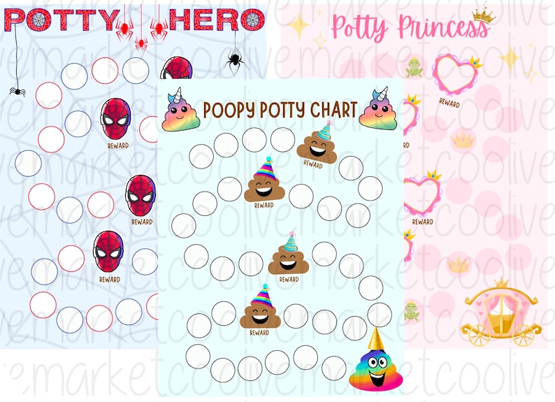 Poop Potty Chart Bundle - PDF, PNG, Digital Download - Etsy