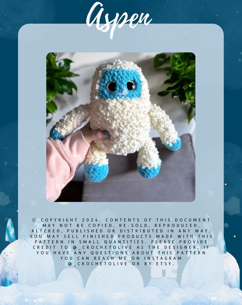 Aspen the Yeti Crochet Pattern - Etsy
