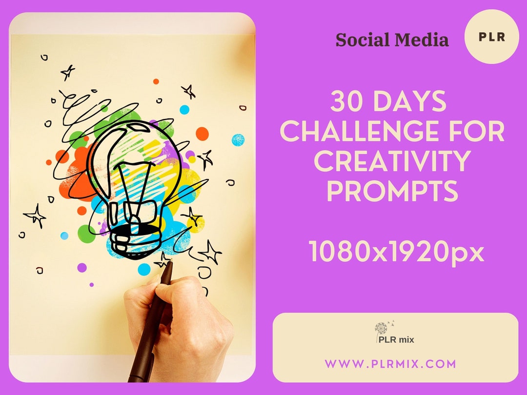 30 Days Challenge for Creativity Prompts. 1080x1920px.canva Template ...