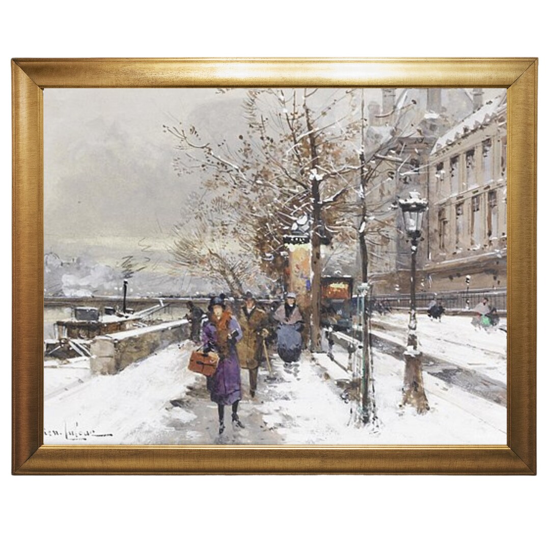 Printable Vintage Landscape Painting Country Rustic Art Print Digital ...