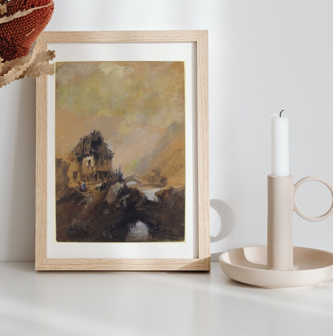 Rustic Watercolor Painting Wall Gallery Art Vintage Wall Décor ...