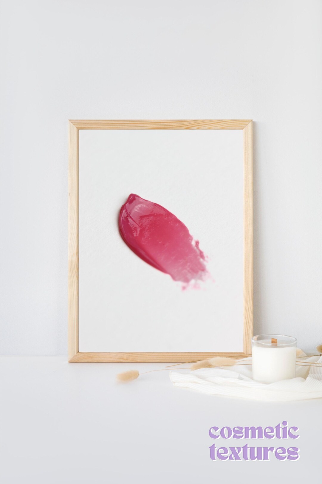 Pink Lip Balm Swatch Texture Poster, Lip Gloss Swatched Make-up Texture ...