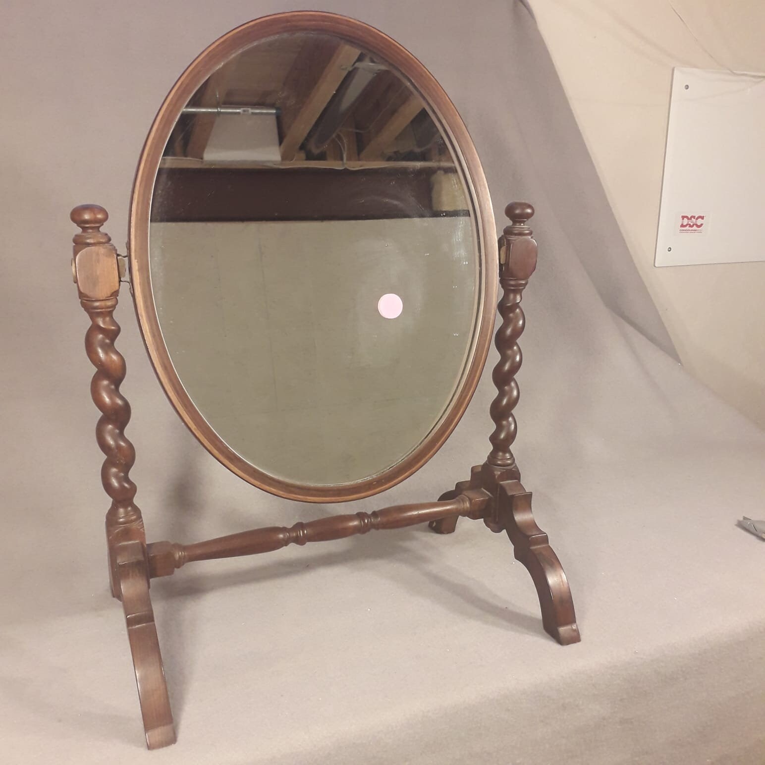 Antique Wooden Table Top Mirror - Etsy