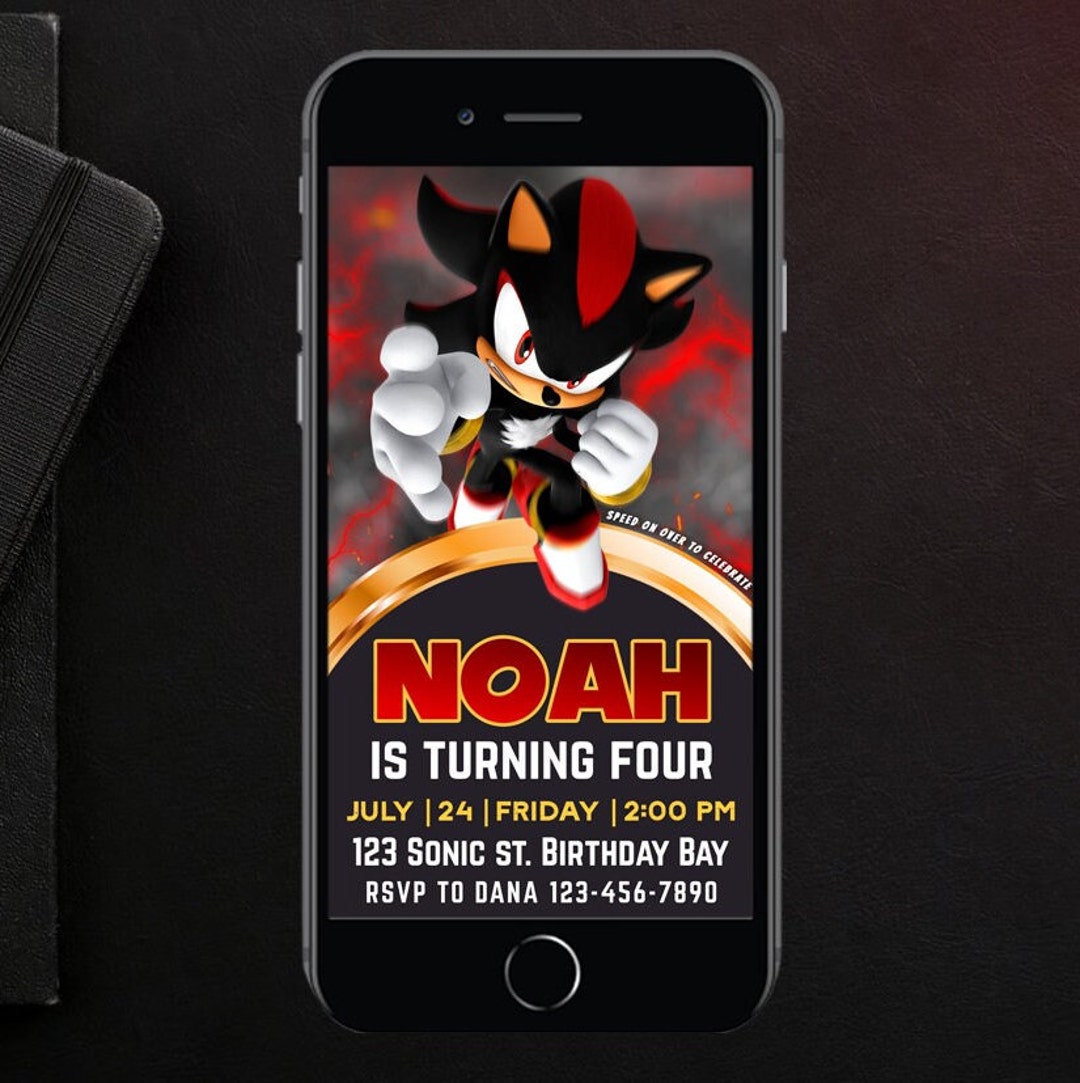 Sonic Shadow Invitación De Cumpleaños Invitación Editable - Etsy México