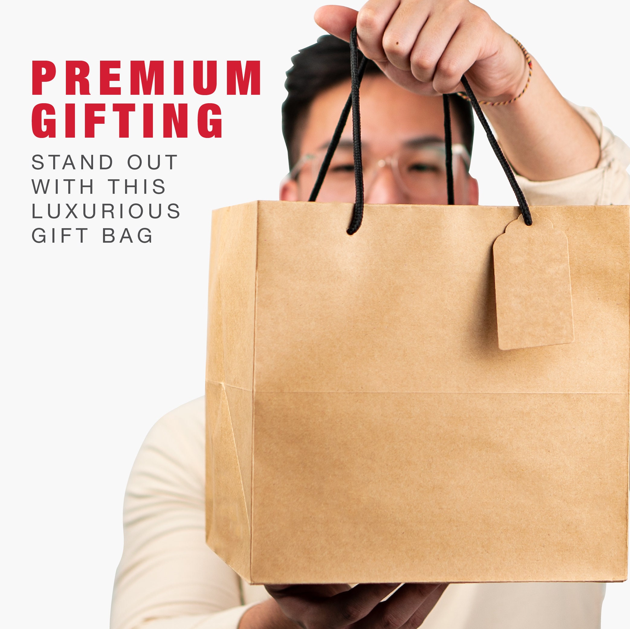 Square Bottom Paper Bags With Handles Bulk (30PCS) 10"x10"x10" Heavy ...