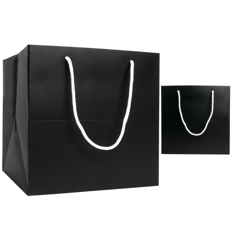 Square Bottom Paper Bags With Handles Bulk (30PCS) 10"x10"x10" Heavy ...