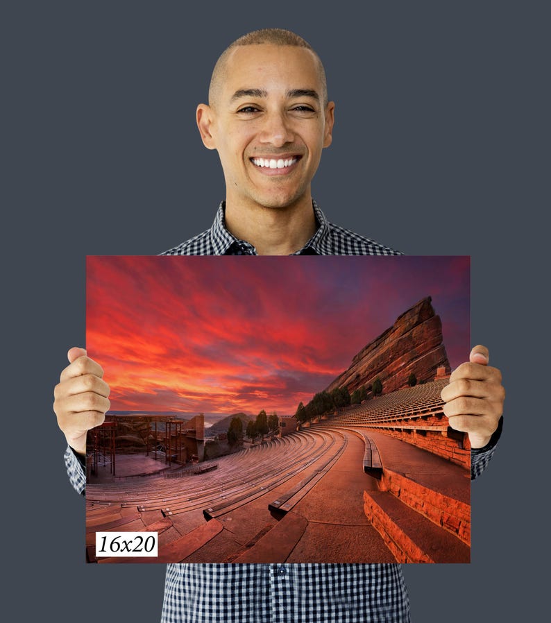 Red Rocks Amphitheater Print: Colorado Sunset Landscape Photography - Etsy