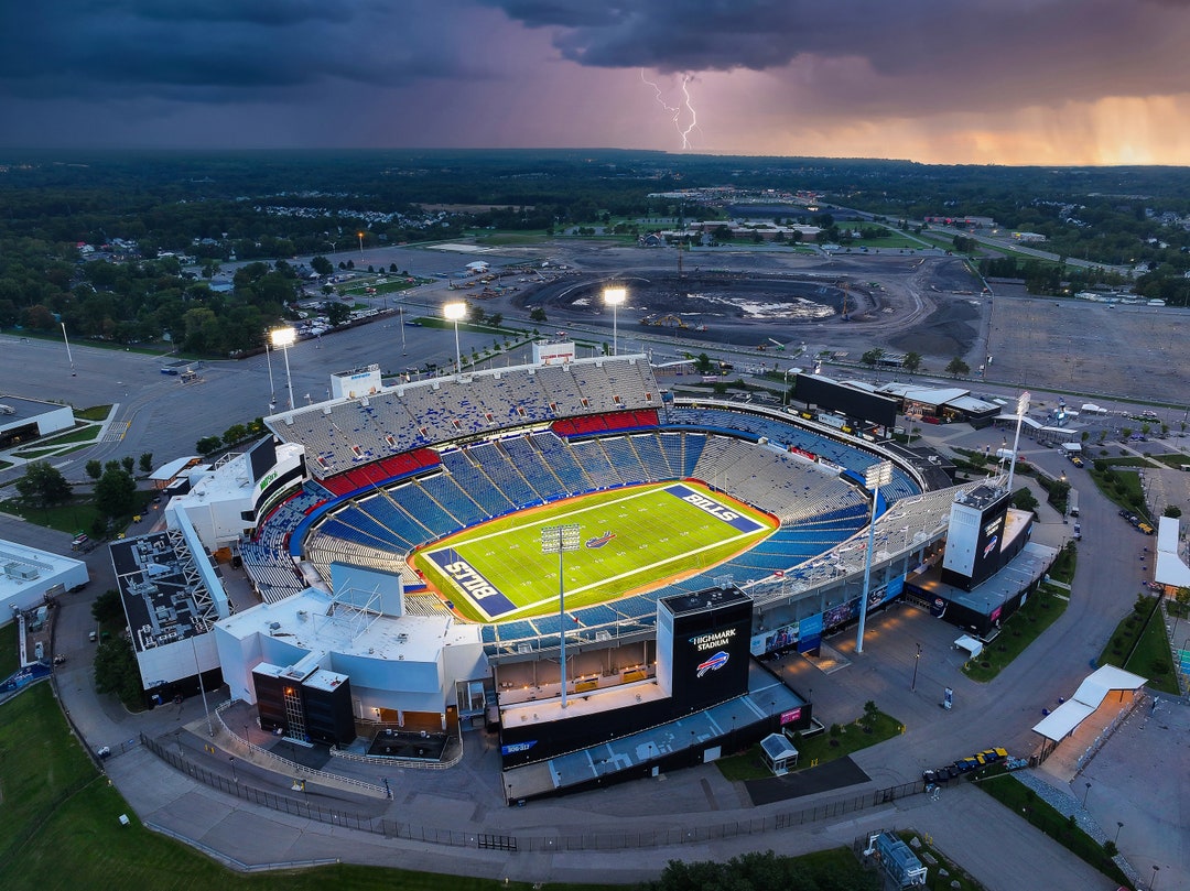 Buffalo Bills Stadium Aerial Photo: Lightning Storm NFL Art - Etsy