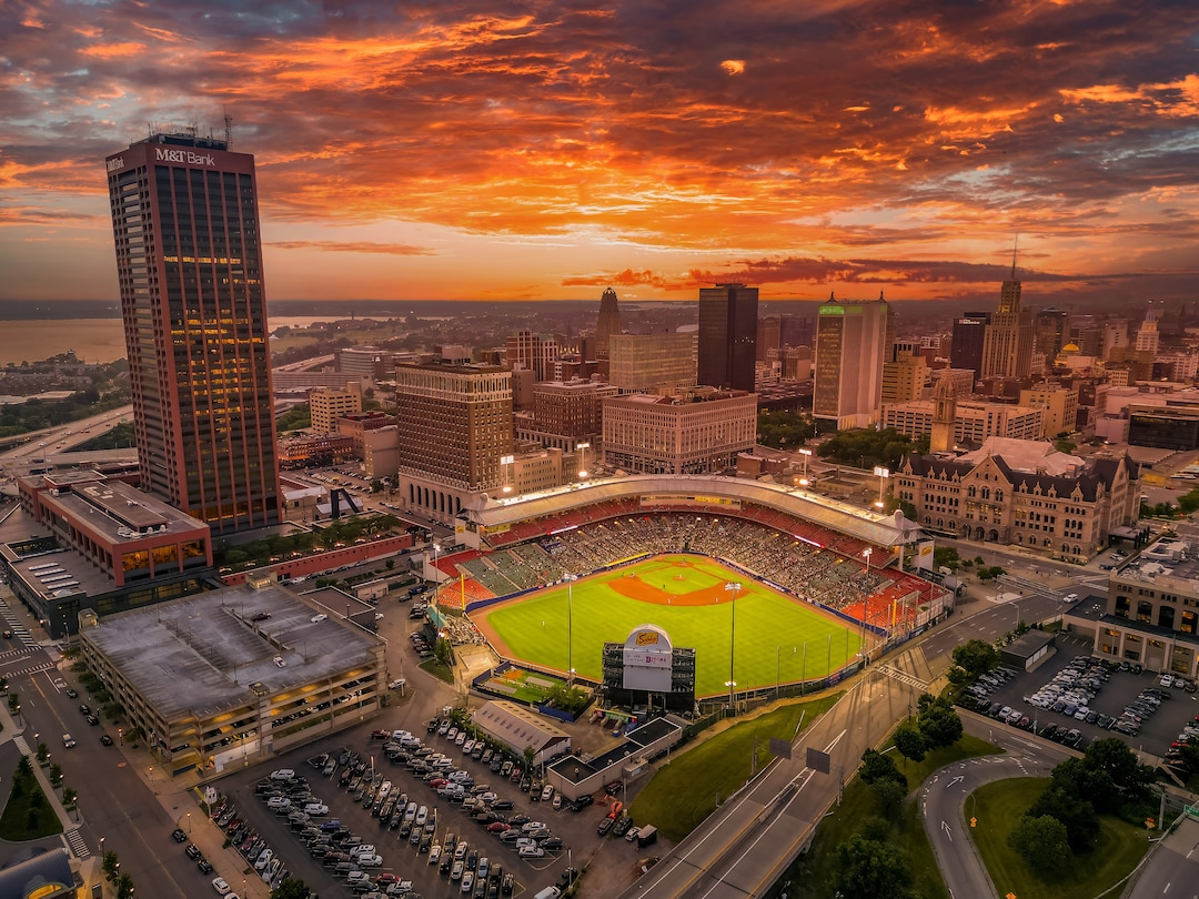 Sahlen Field Sunset Aerial Photo: Buffalo Bisons Stadium Art - Etsy