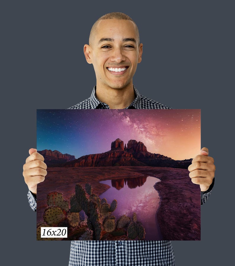 Sedona Milky Way Print: Red Rock Valley Night Sky Photo - Etsy