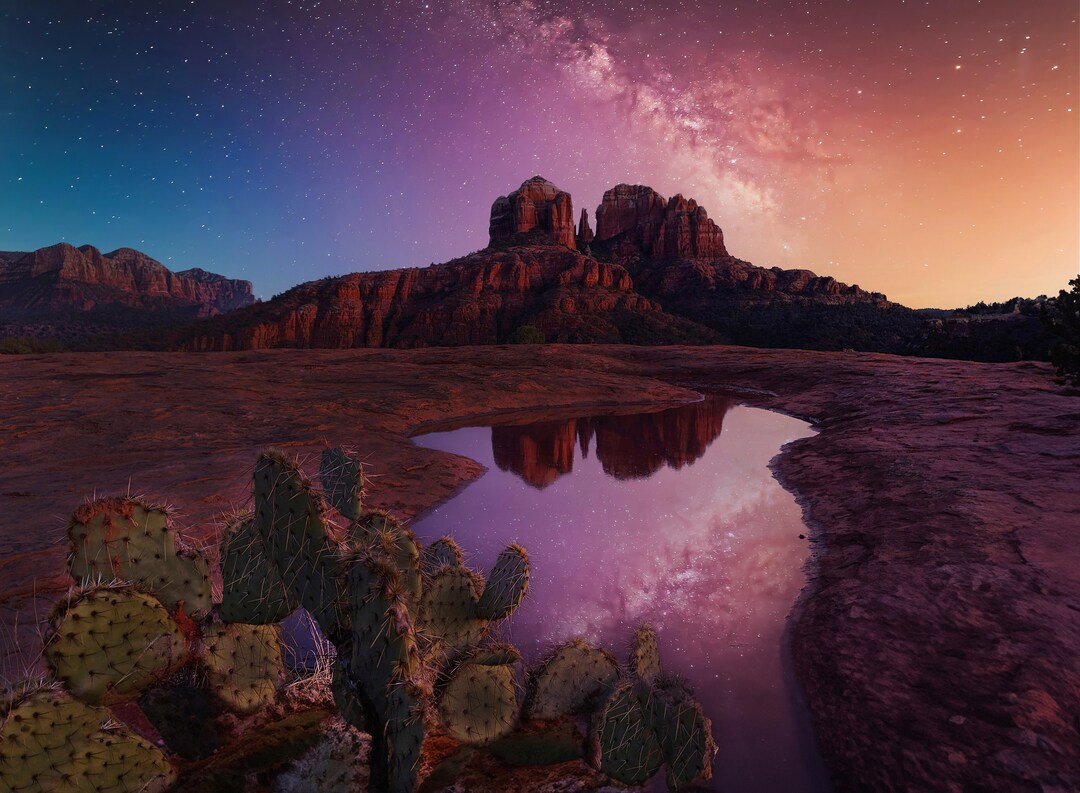 Sedona Milky Way Print: Red Rock Valley Night Sky Photo - Etsy
