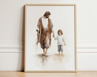 Christ With Child, Jesus Portrait, Jesus Painting, Jesus Print, Jesus ...