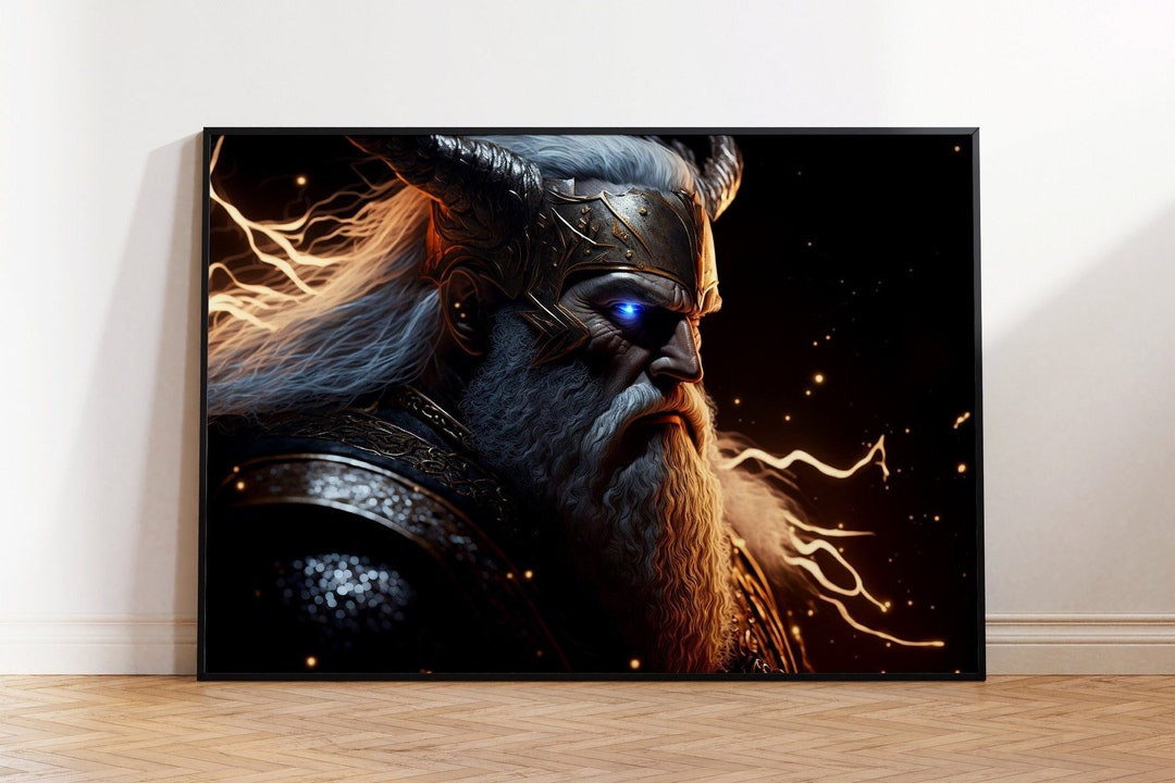 Odin Poster, Viking Poster, Mythology Wall Decor, Odin Art Print, Odin ...